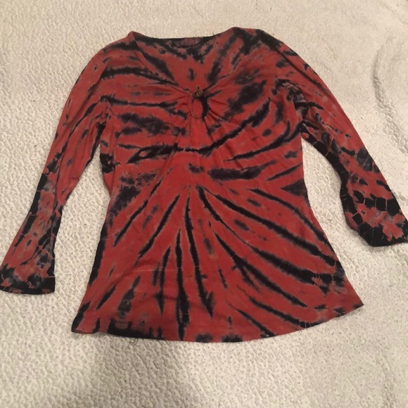 Tops | Tie Dye Shirt With Keyhole Front Size L | Poshmark